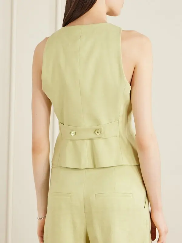 Veronica Beard Hartwell Linen-blend Twill Vest