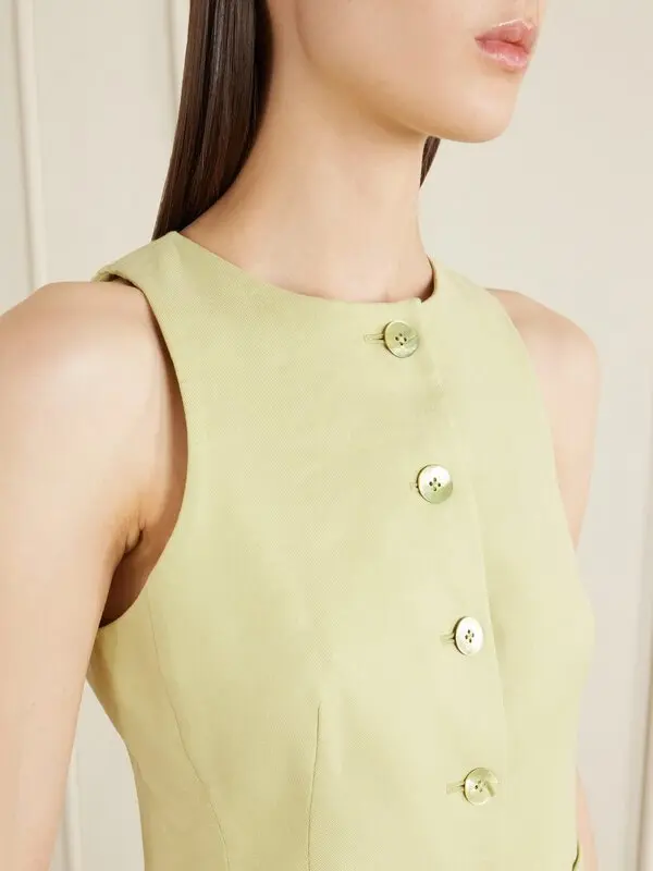 Veronica Beard Hartwell Linen-blend Twill Vest