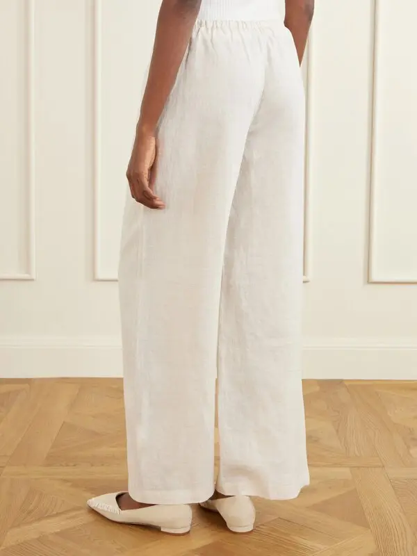 Staud Mateo Linen Wide-leg Pants - Neutrals