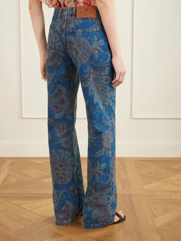Etro Paisley-print Flared Jeans - Blue
