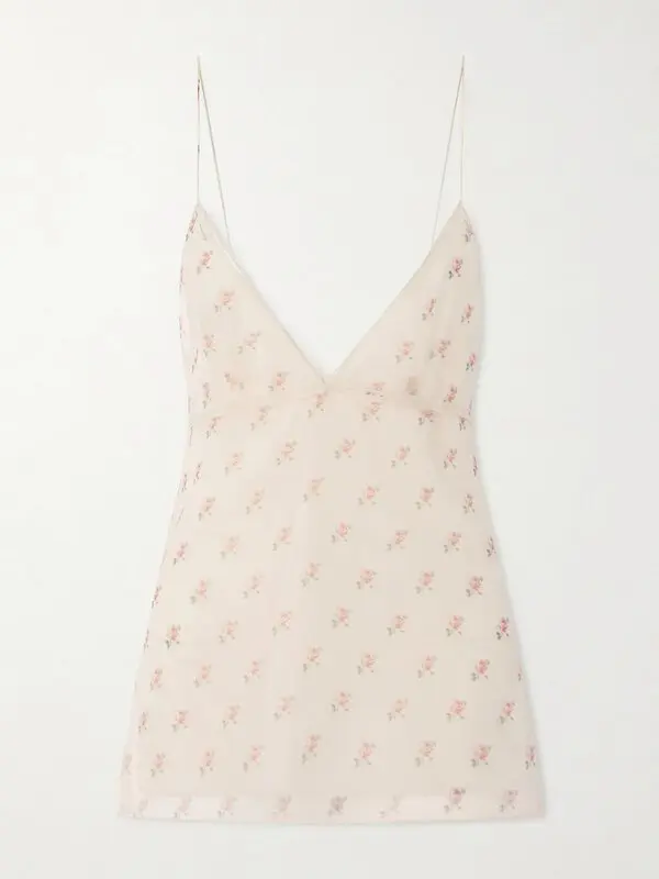 Khaite Floral-print Silk-organza Camisole