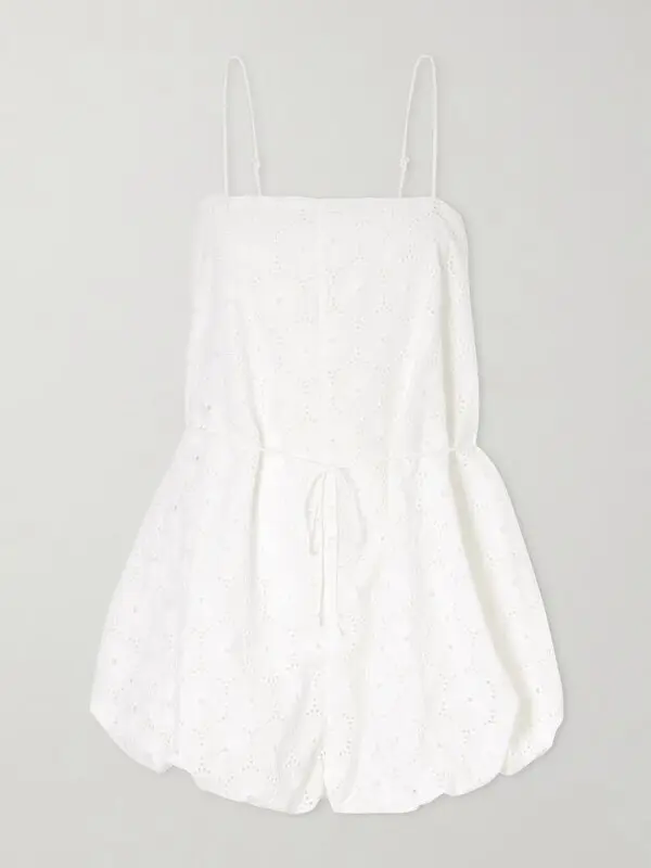 Faithfull The Brand Rosella Broderie Anglaise Playsuit - White
