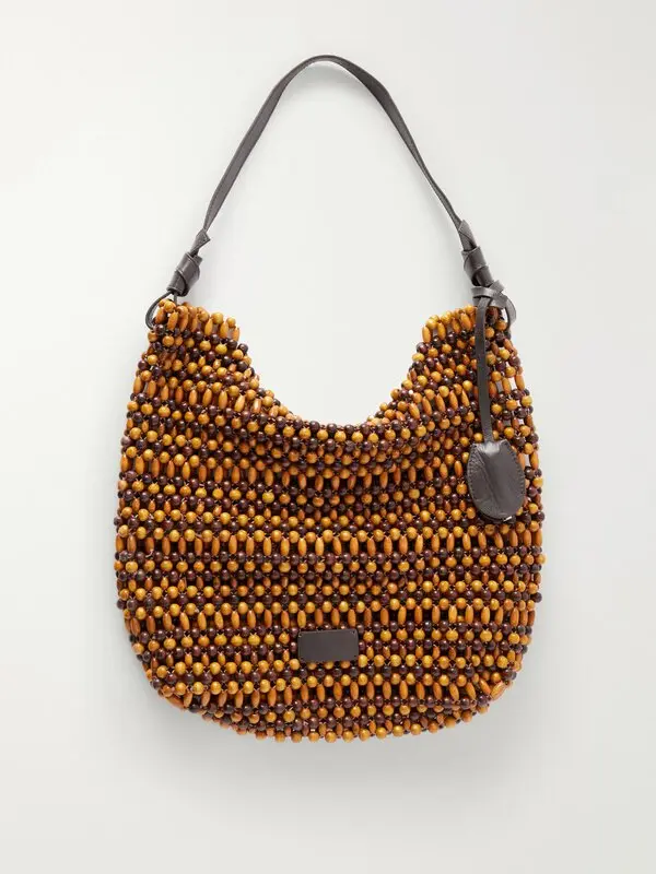 Staud Drift Beaded Shoulder Bag - Brown