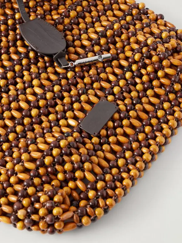 Staud Drift Beaded Shoulder Bag - Brown