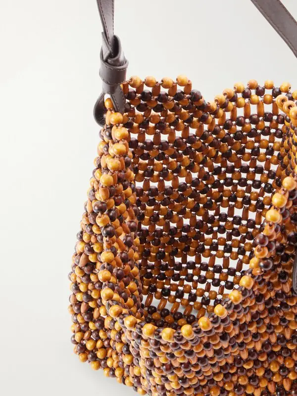 Staud Drift Beaded Shoulder Bag - Brown