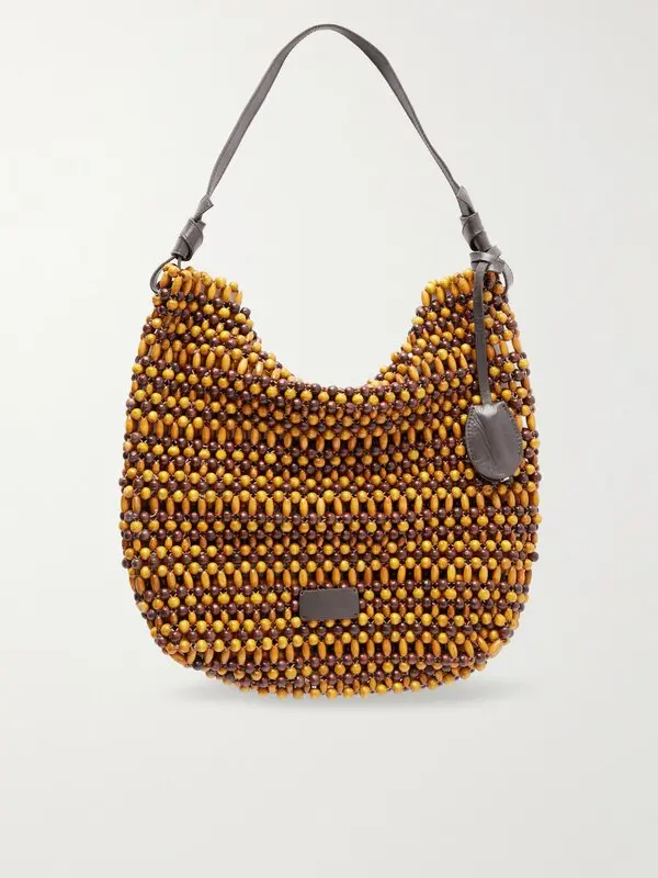 Staud Drift Beaded Shoulder Bag - Brown