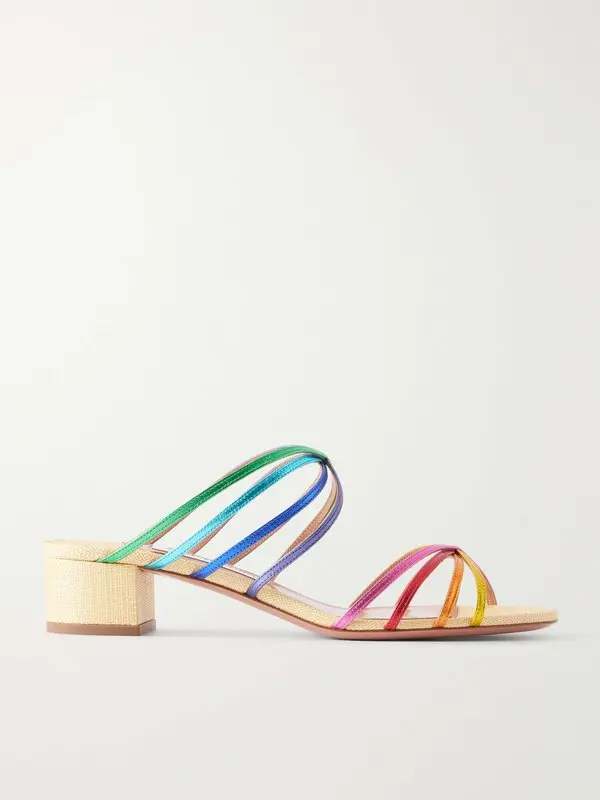 AQUAZZURA Tell Me Leather Sandals - Multi