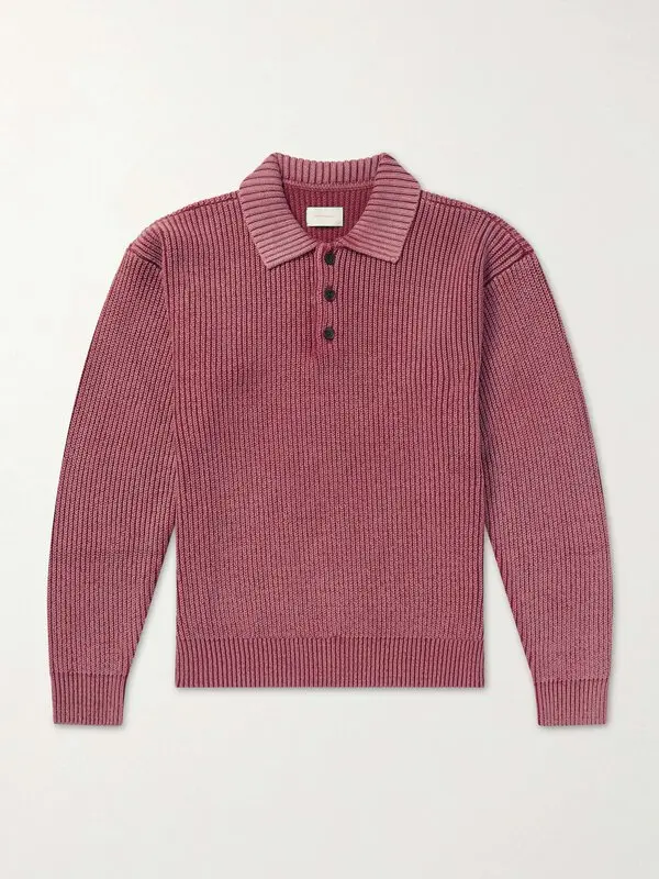 Aimé Leon Dore Knitted Cotton-blend Polo Sweater