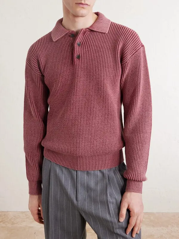 Aimé Leon Dore Knitted Cotton-blend Polo Sweater