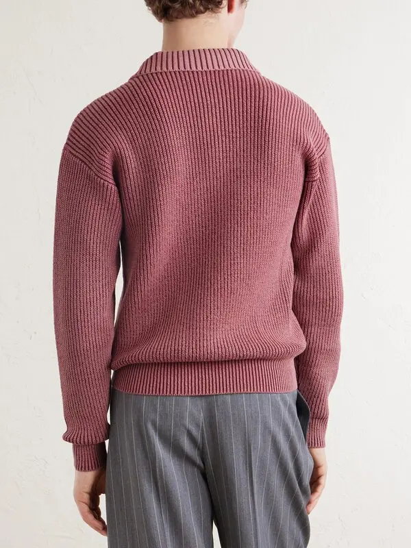 Aimé Leon Dore Knitted Cotton-blend Polo Sweater