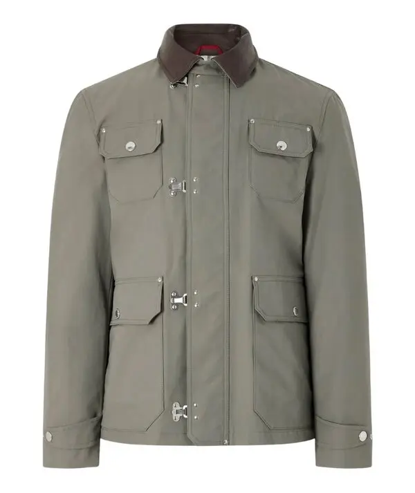 Brunello Cucinelli Leather-trimmed Cotton-blend Jacket - Green