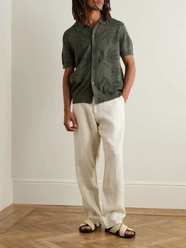 Nn07 Aden 1454 Straight-leg Linen Trousers