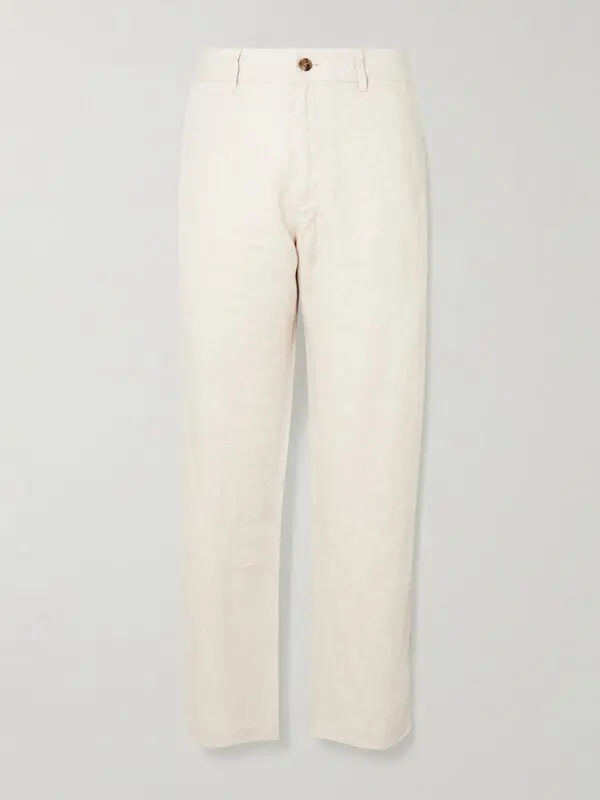 Nn07 Aden 1454 Straight-leg Linen Trousers - Neutrals