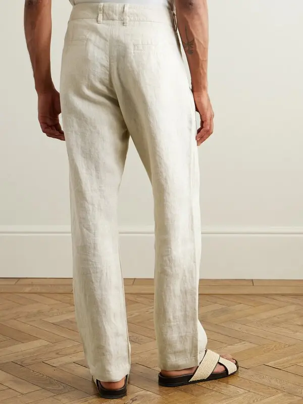 Nn07 Aden 1454 Straight-leg Linen Trousers