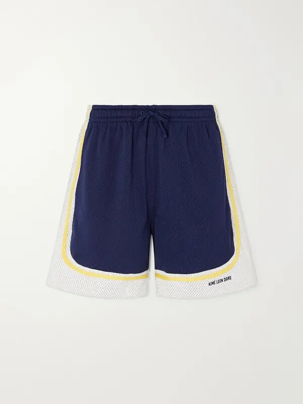 Aimé Leon Dore Logo-embroidered Mesh Drawstring Shorts - Blue
