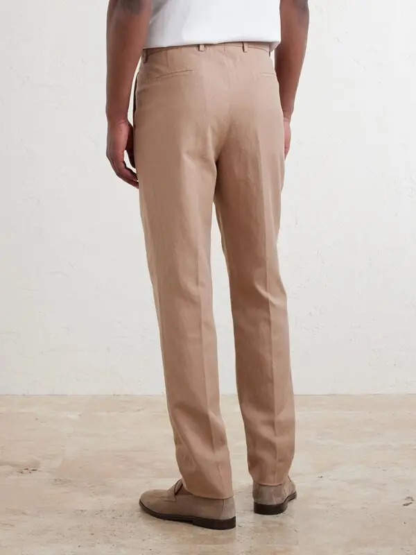 Brunello Cucinelli Straight-leg Pleated Trousers - Brown