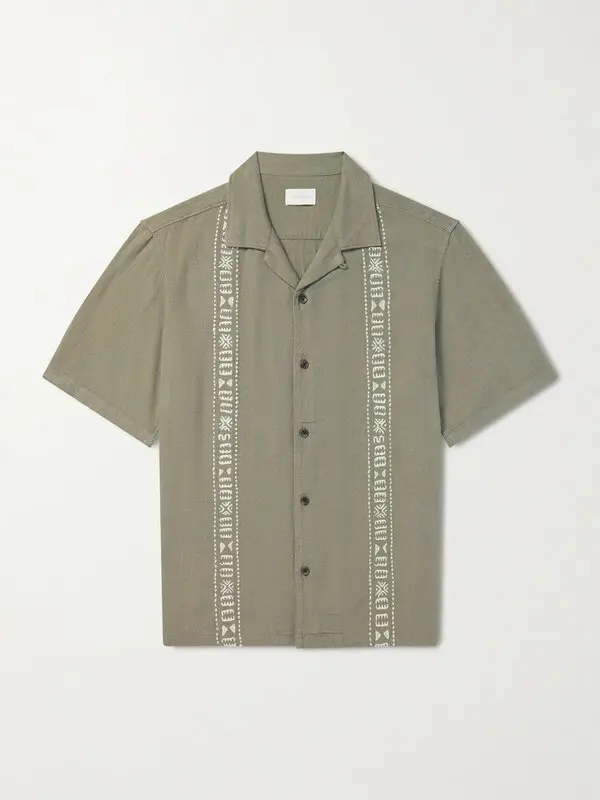 Aimé Leon Dore Embroidered Linen-blend Shirt