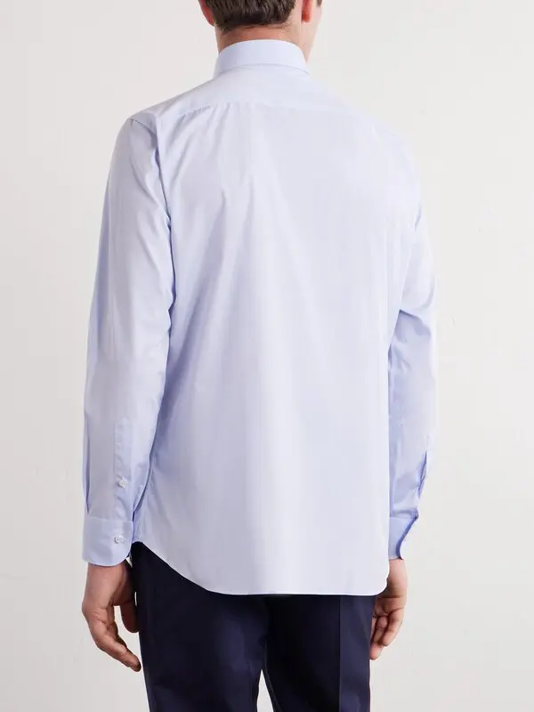 Brioni Cutaway-collar Cotton-poplin Shirt
