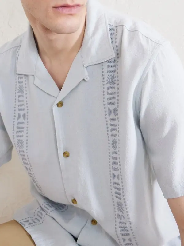 Aimé Leon Dore Embroidered Linen-blend Shirt