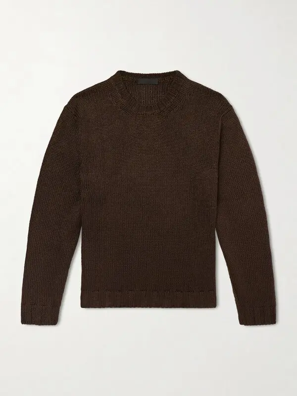 SAMAN AMEL Gio Slim-fit Silk Sweater - Brown