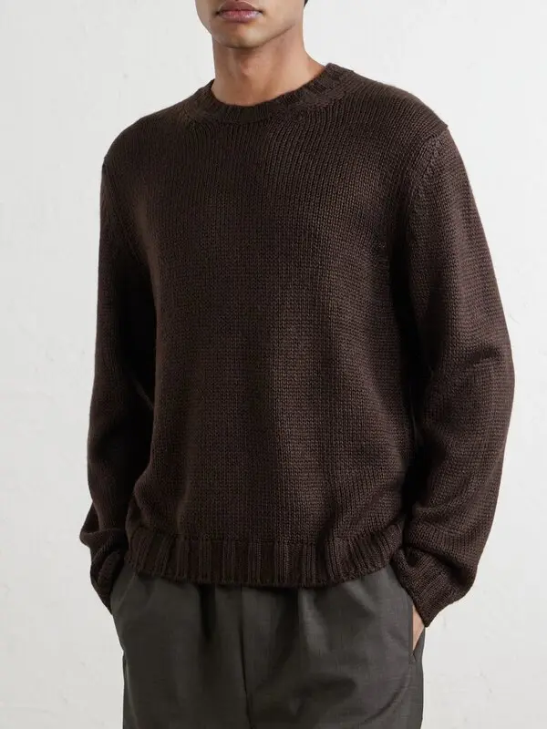 SAMAN AMEL Gio Silk Sweater - Brown
