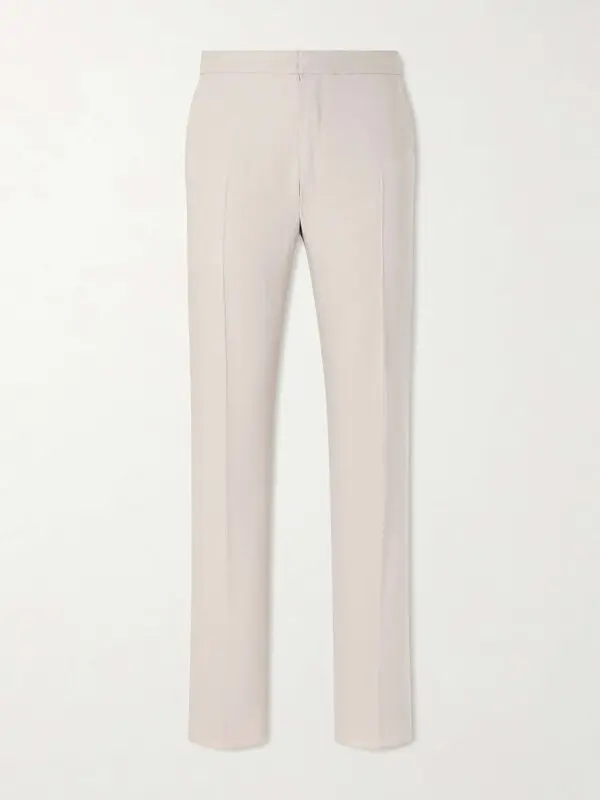 Zegna Straight-leg Linen Trousers - Beige