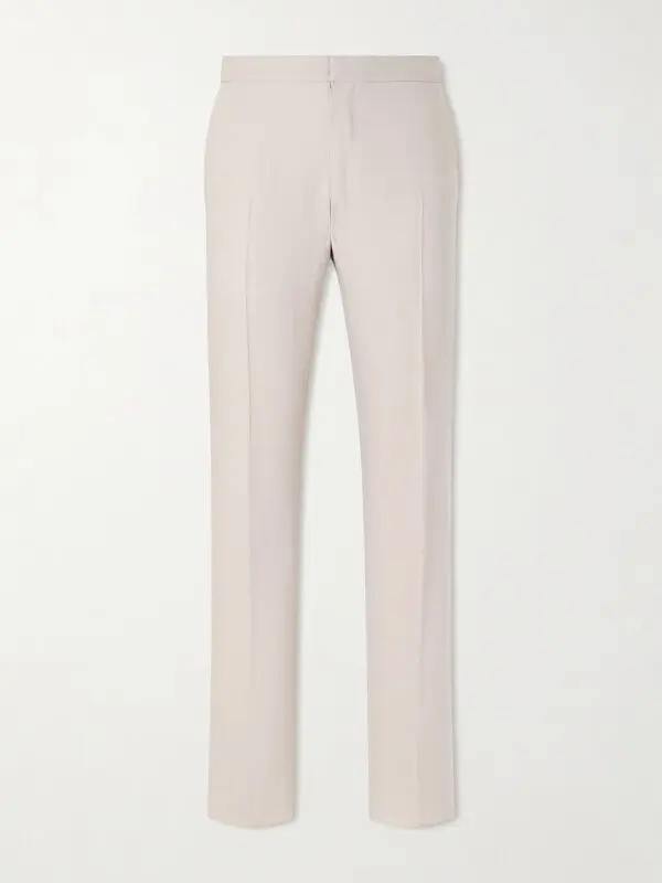 Zegna Straight-leg Linen Trousers - Neutrals