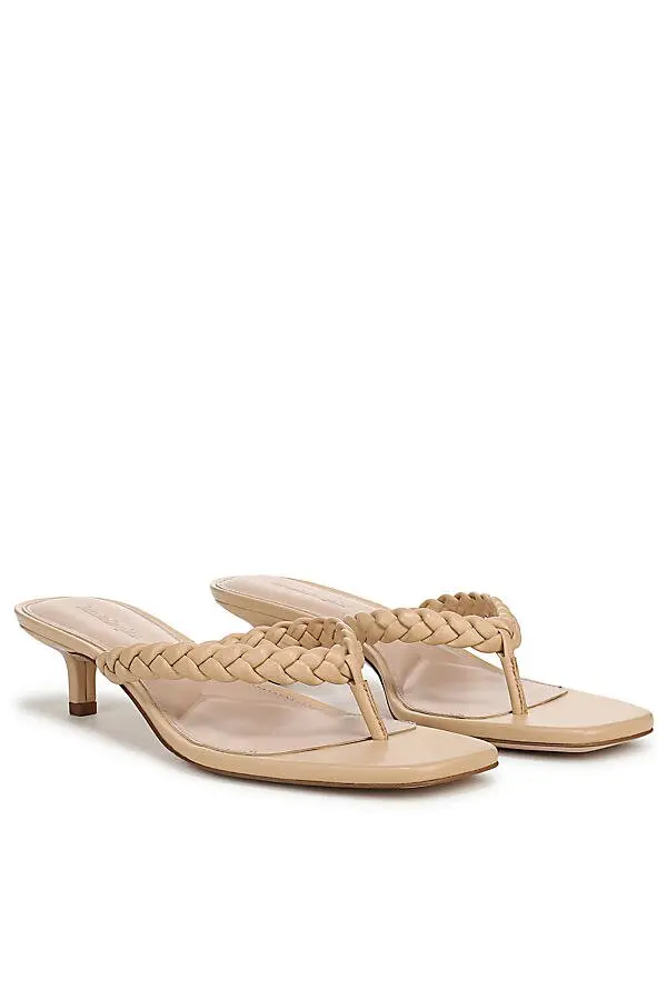 FAVORITE DAUGHTER Sutton Braided Thong Kitten Heel Sandals - Neutral