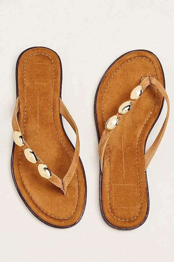 Dolce Vita Juny Flip-flop Sandals With Seashell Detailing - Teak