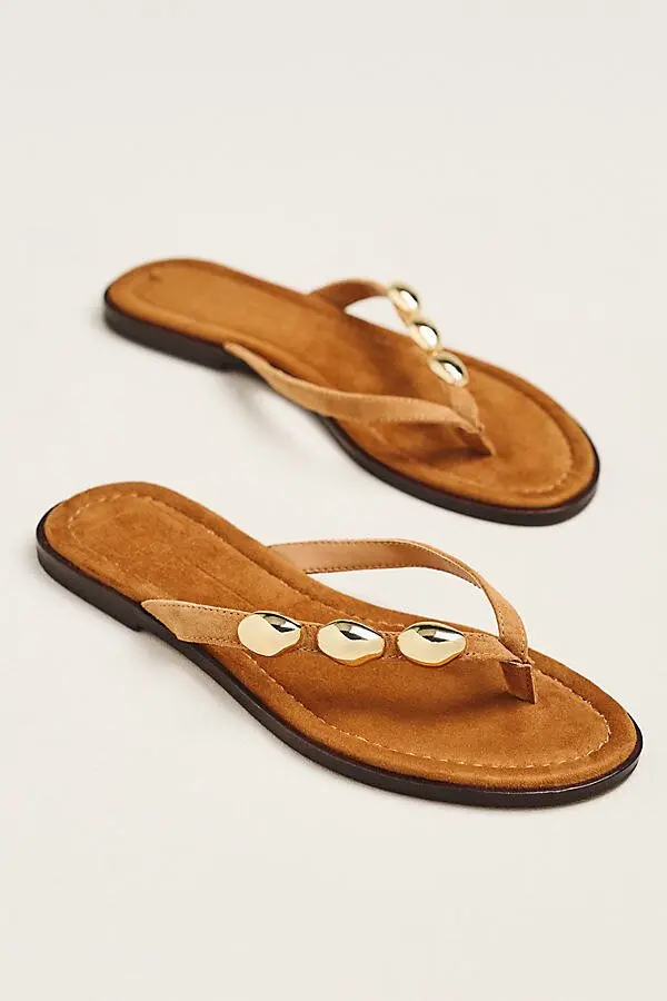 Dolce Vita Juny Flip-flop Sandals With Seashell Detailing - Teak