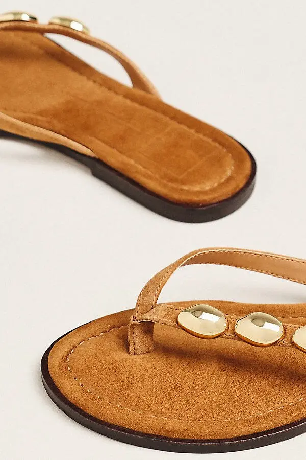 Dolce Vita Juny Flip-flop Sandals With Seashell Detailing - Teak