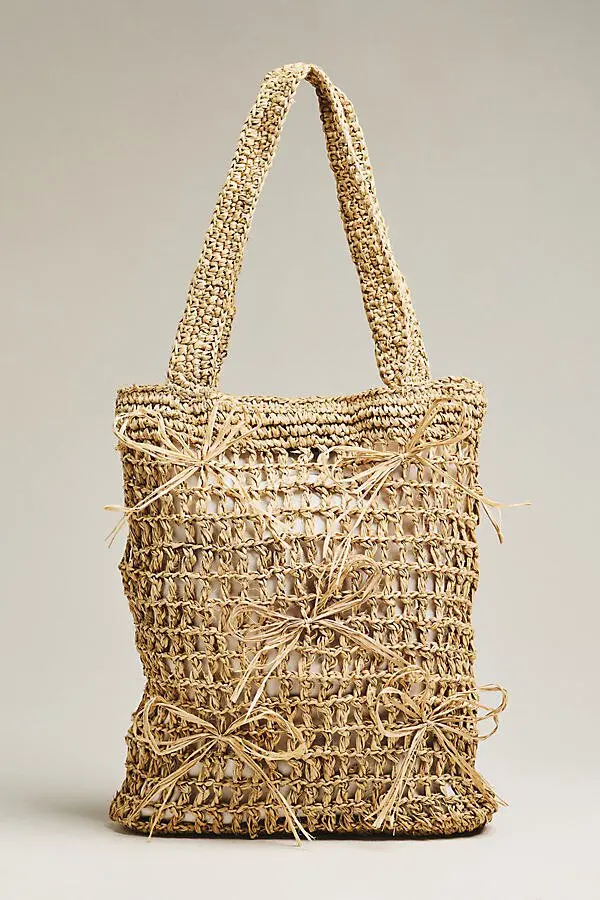 SUNSHINE TIENDA Raffia Tote Bag - Natural
