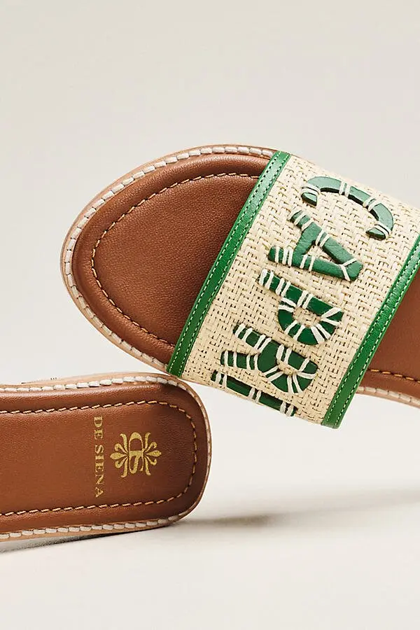 DE SIENA Raffia Slide Sandals
