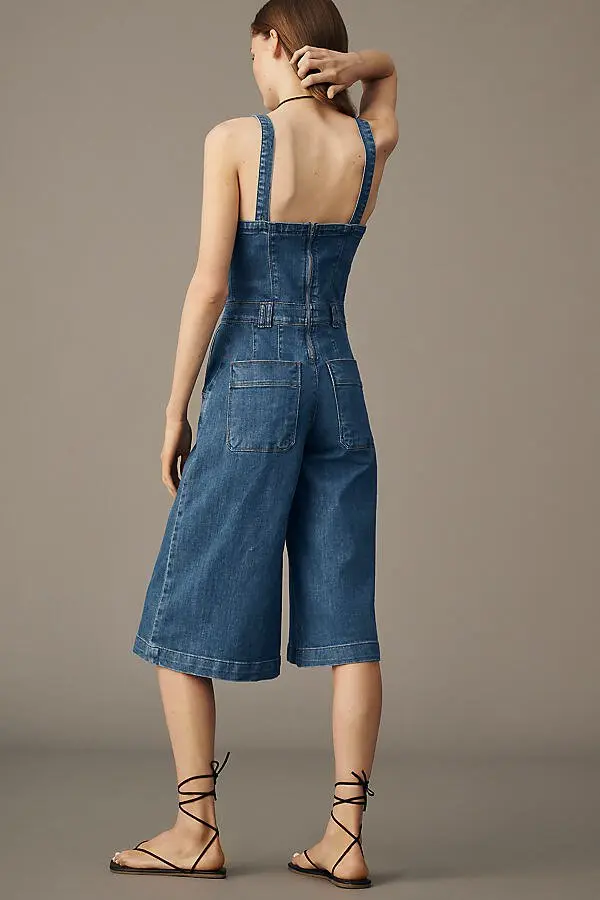 PILCRO Culotte Denim Jumpsuit