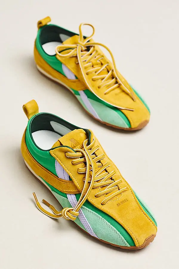 ALOHAS Colorblock Leather Sneakers - Green