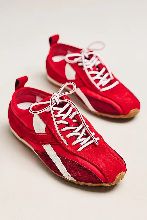 ALOHAS Colorblock Leather Sneakers - Red