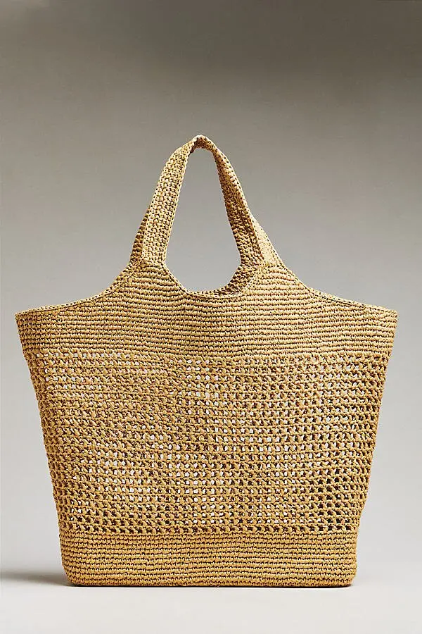 Anthropologie Woven Slouchy Tote Bag - Natural