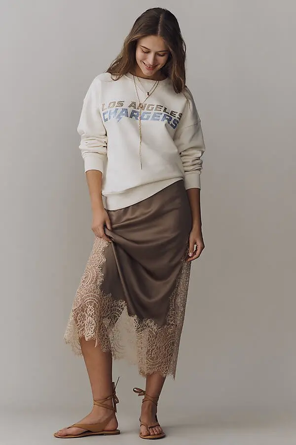 Terez Nfl Crew Neck Sweatshirt - Ivory