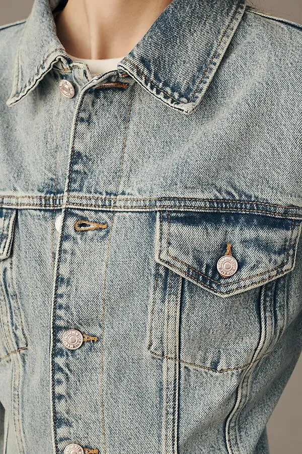 7 For All Mankind Cinched Denim Jacket - Light Denim