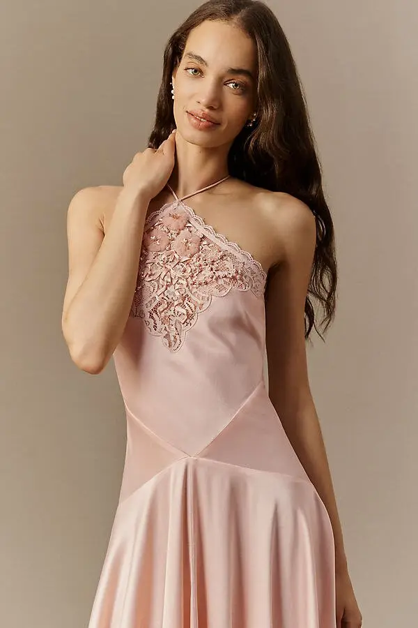 Mac Duggal Embellished Halterneck Maxi Slip Dress