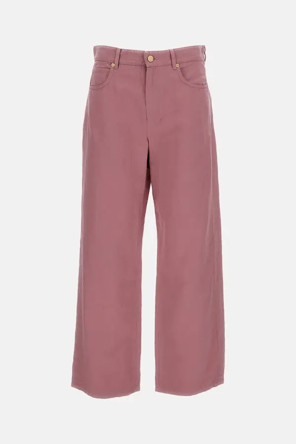 Max Mara Relaxed Fit Cotton-linen Jeans - Rose