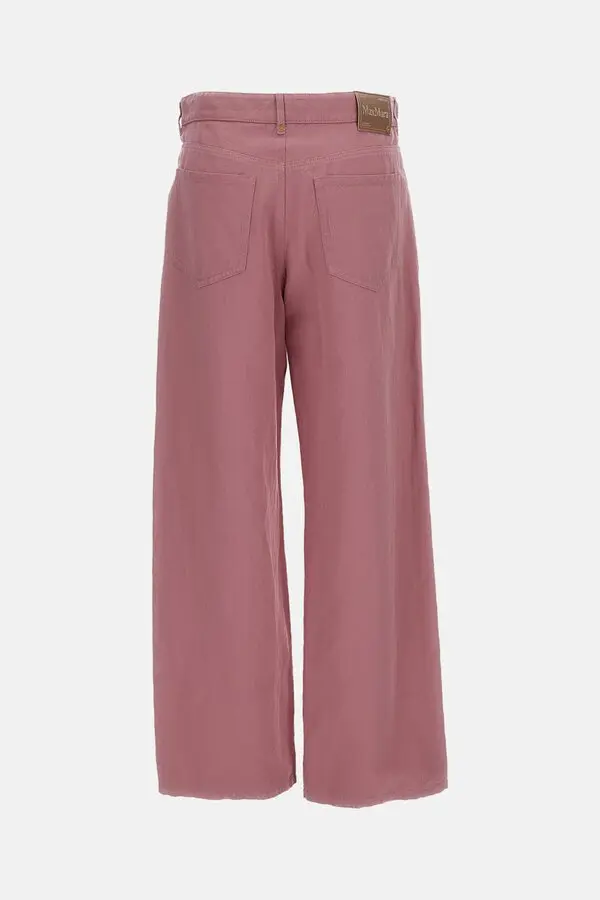 Max Mara Relaxed Fit Cotton-linen Jeans - Rose