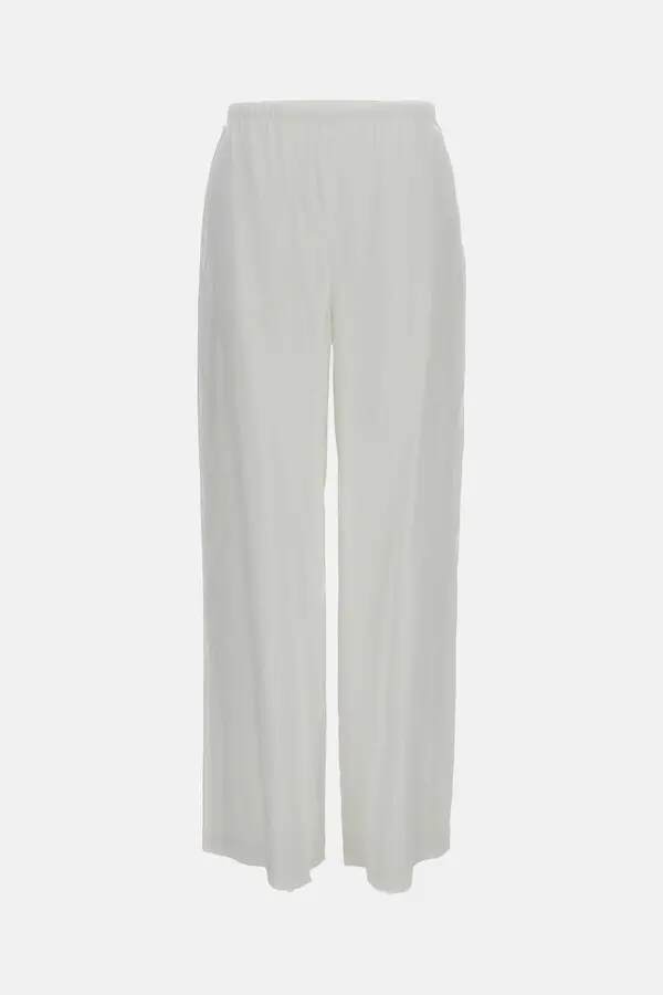 Max Mara Destino Wide-leg Linen-blend Trousers - White