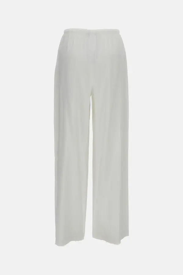 Max Mara Destino Wide-leg Linen-blend Trousers - White