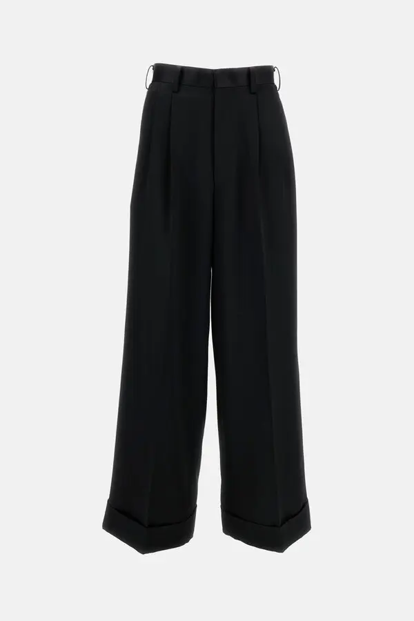 Junya Watanabe Pleated Wide-leg Trousers - Nero