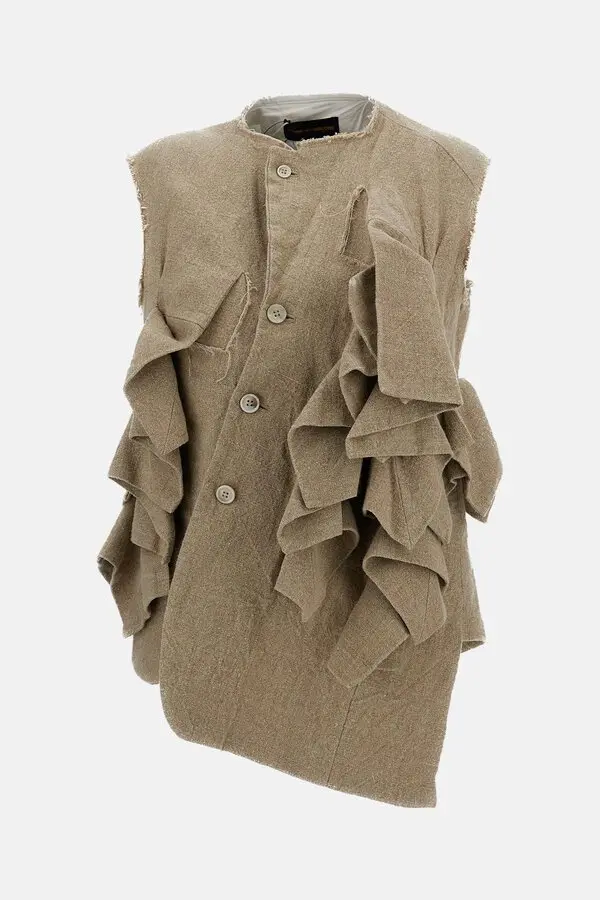 Comme Des Garçons Linen Gilet - Beige