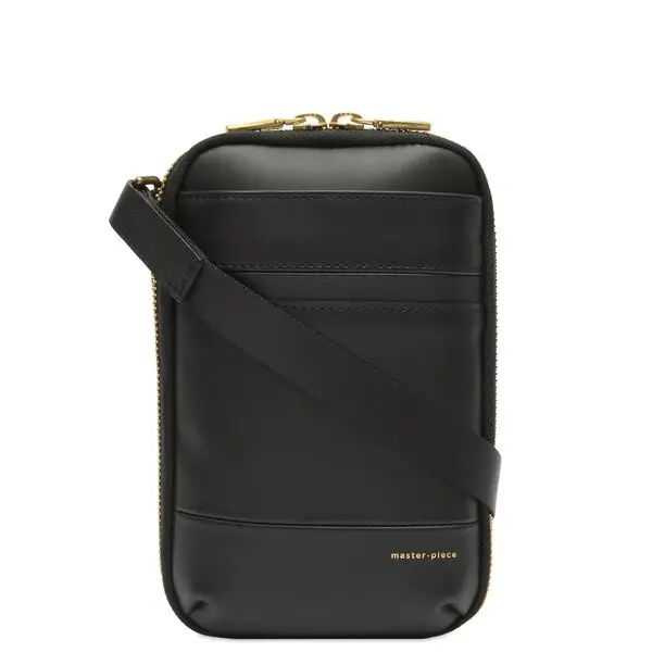 MASTER-PIECE CO Gloss Leather Shoulder Bag - Black