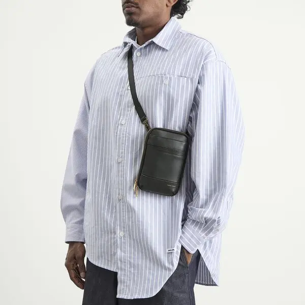 MASTER-PIECE CO Gloss Leather Shoulder Bag - Black