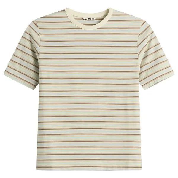 Auralee Gradient Stripe T-shirt - Fade Mint Stripe