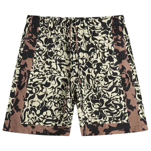 Dries Van Noten Squiggle Border Print Shorts - Black